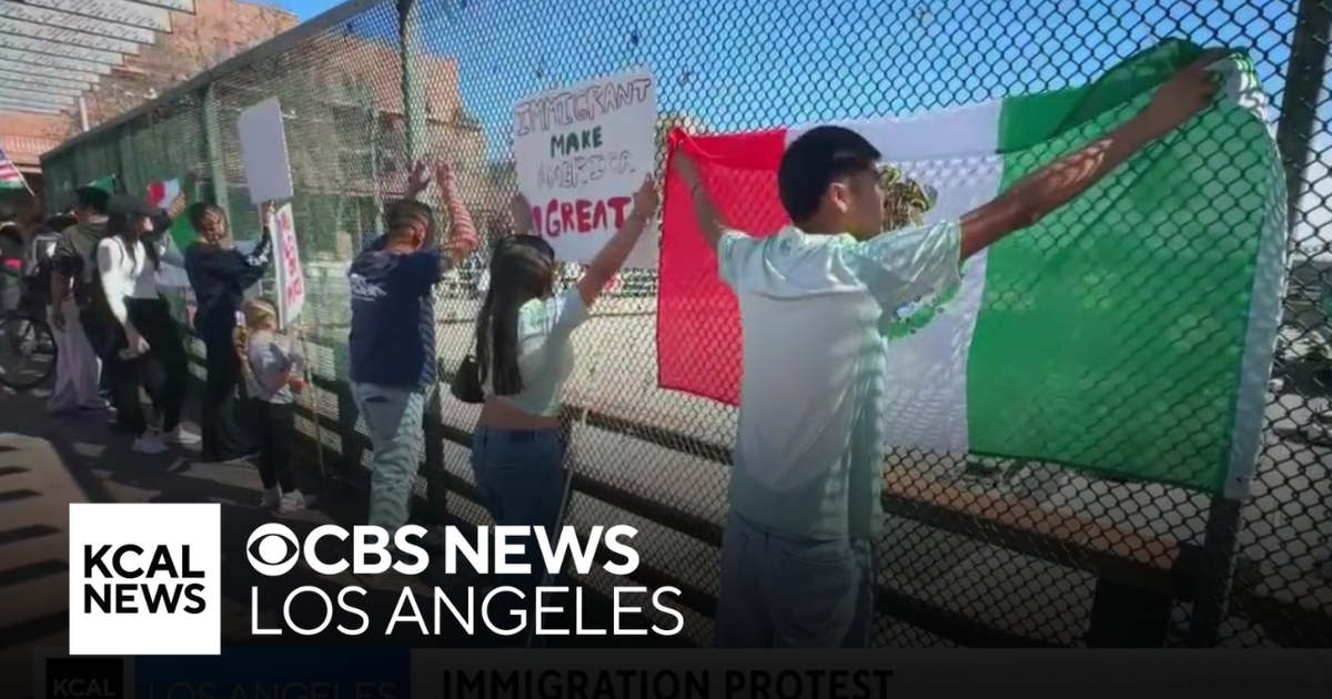 Immigration protests continue in downtown Los Angeles - CBS Los Angeles