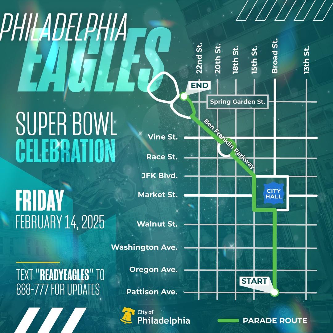 Maps show Philadelphia Eagles Super Bowl 2025 parade route and parking ...