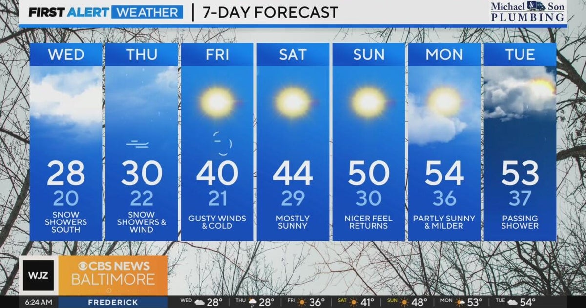Snowfall expected in Southern Maryland Wednesday - CBS Baltimore
