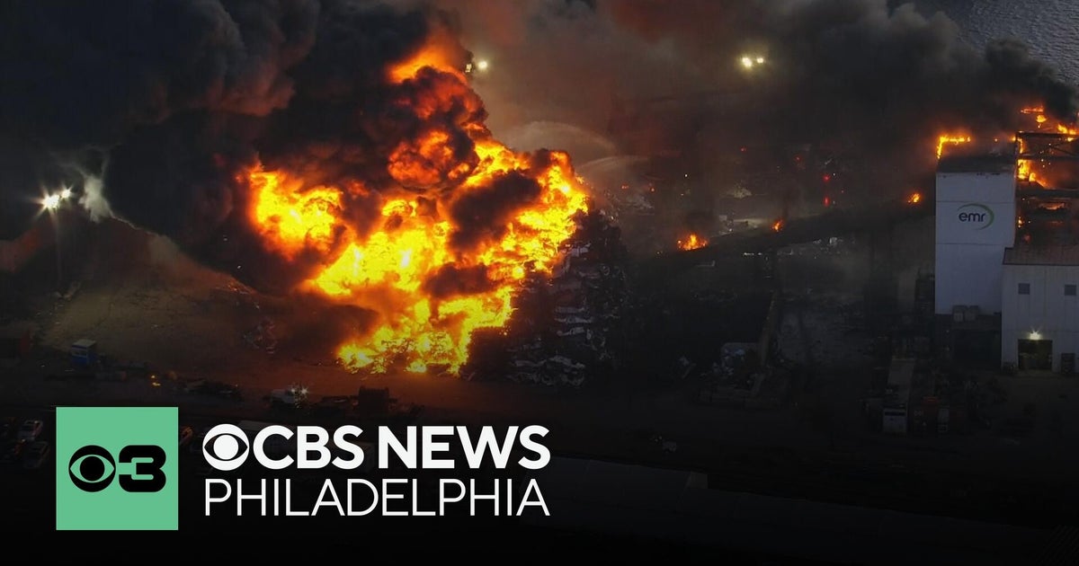 Junkyard fire in Camden causes large clouds of black smoke - CBS ...