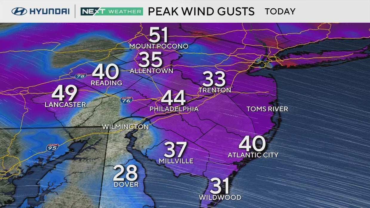 Whipping winds expected Friday in Philadelphia, rain possible overnight ...