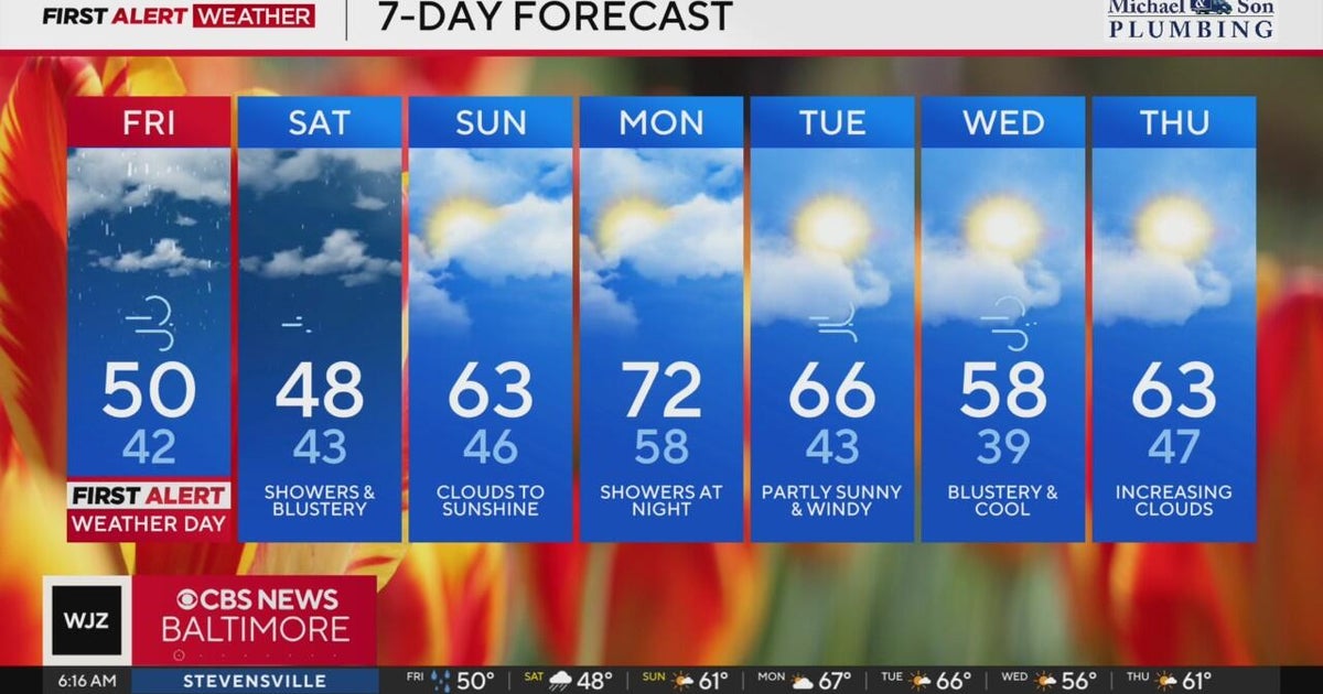 Wet weather weekend expected in Maryland - CBS Baltimore