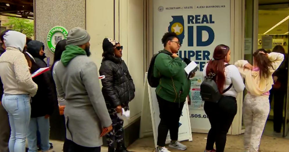 Line for REAL ID at Chicago Loop supercenter stretches for blocks ahead ...