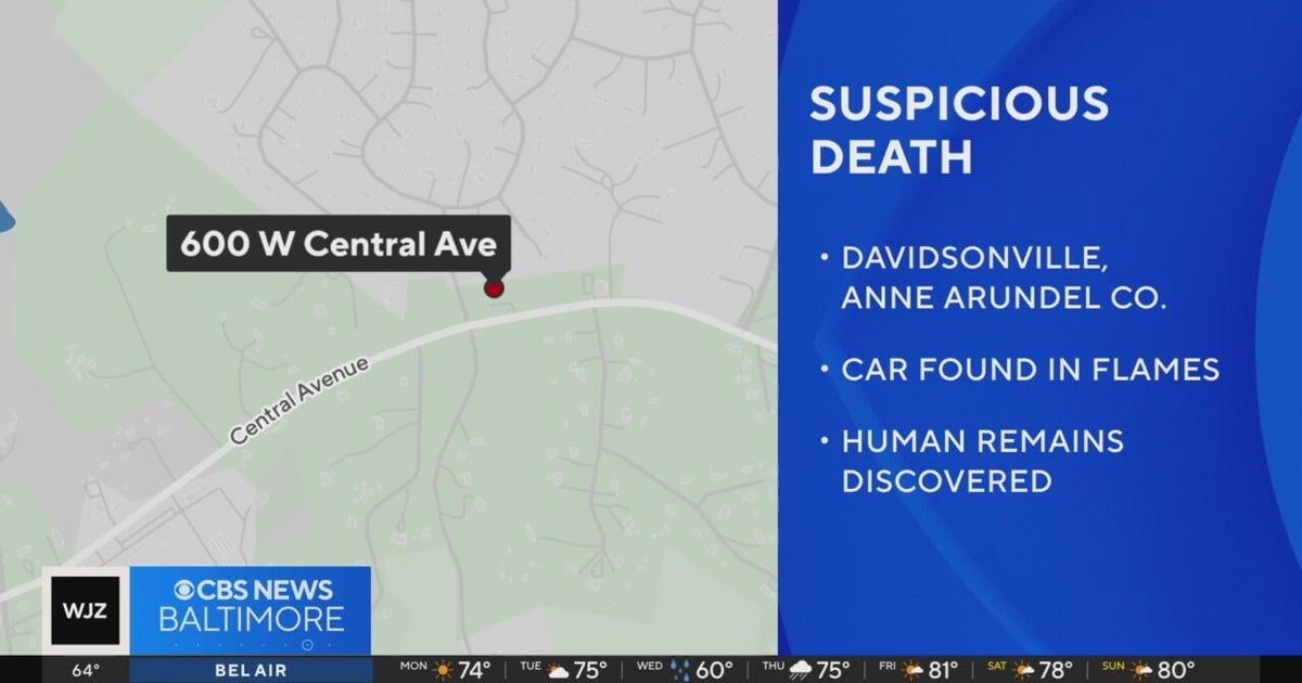 Human remains found inside burned car in Anne Arundel County - CBS ...