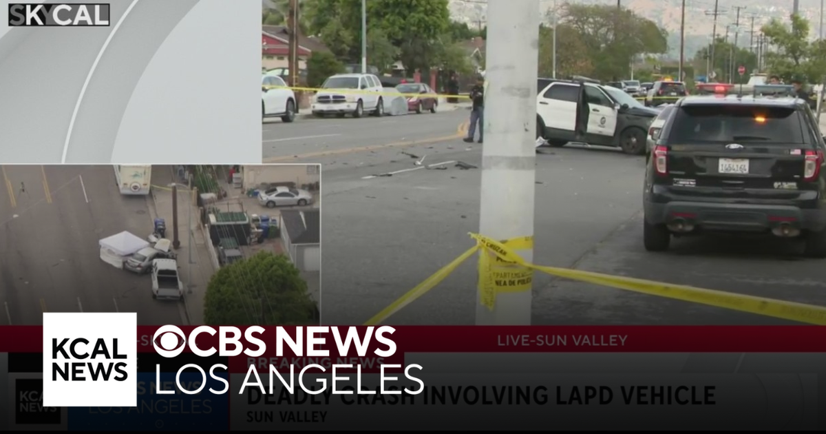 Officials provide update on deadly Sun Valley crash involving LAPD cruiser - CBS Los Angeles