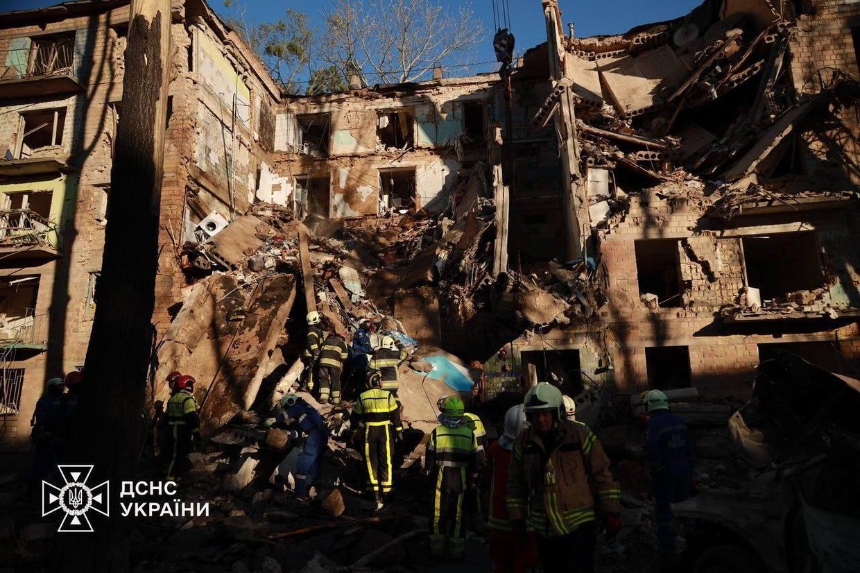 Russian strike on Ukraine's capital kills 5, with more possibly trapped ...