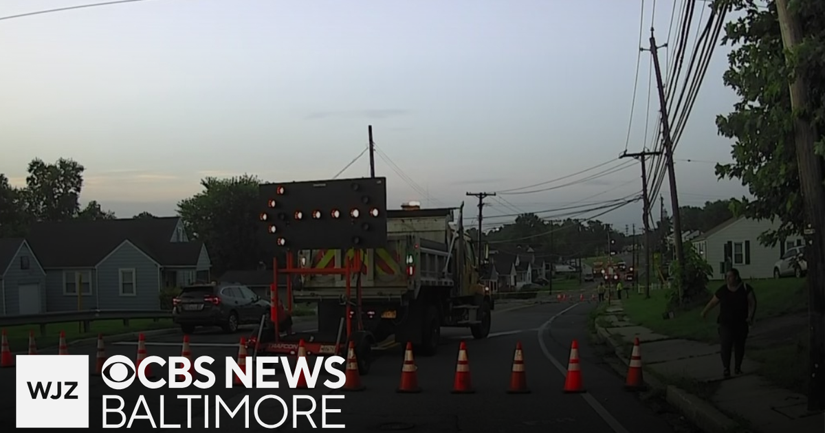 Water main break in Baltimore County prompts road closures - CBS Baltimore