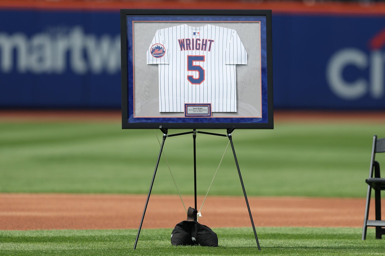 Mets induct David Wright into team Hall of Fame, retire No. 5 - CBS New ...