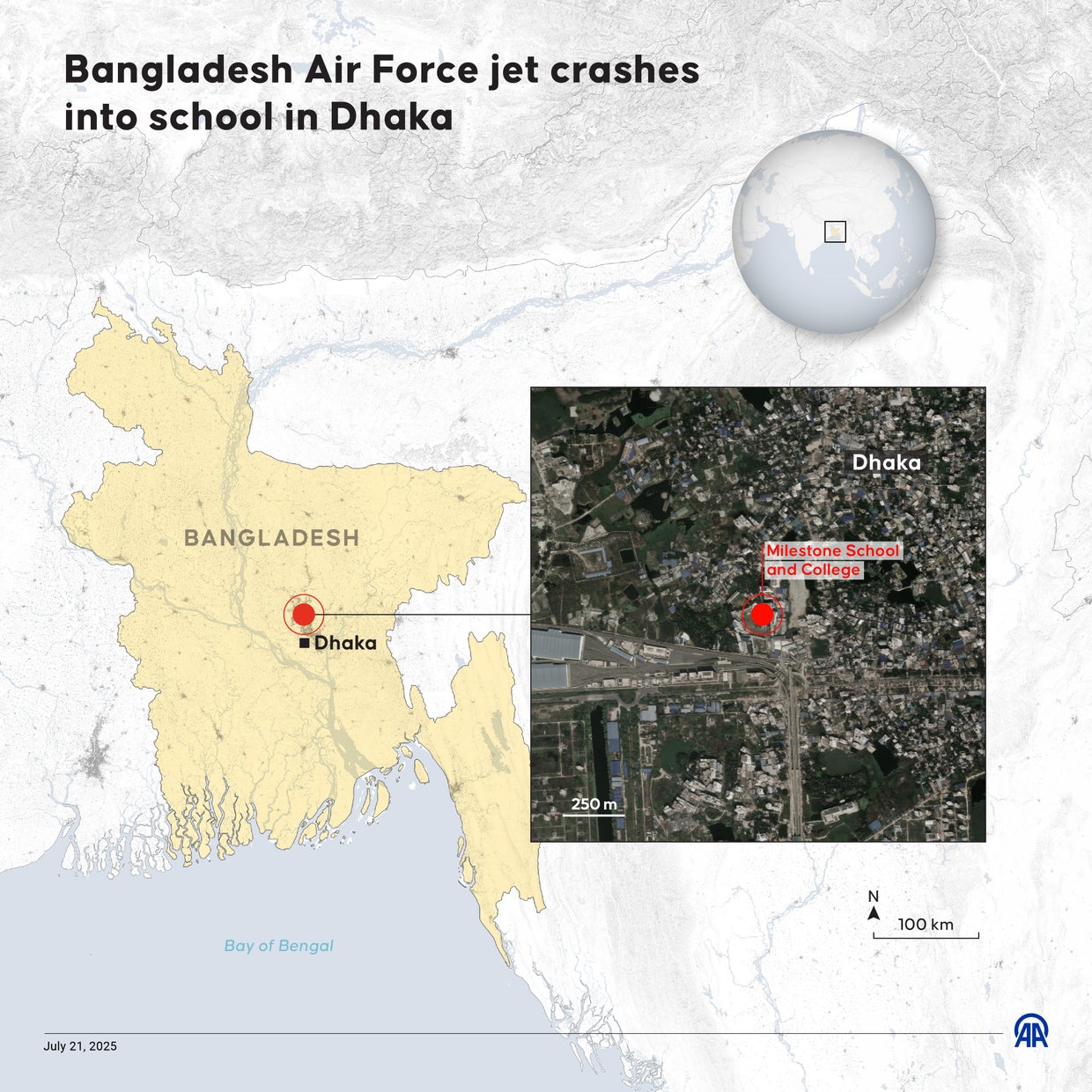 Bangladesh Air Force plane crashes into school campus in Dhaka, killing at least 20 people ...