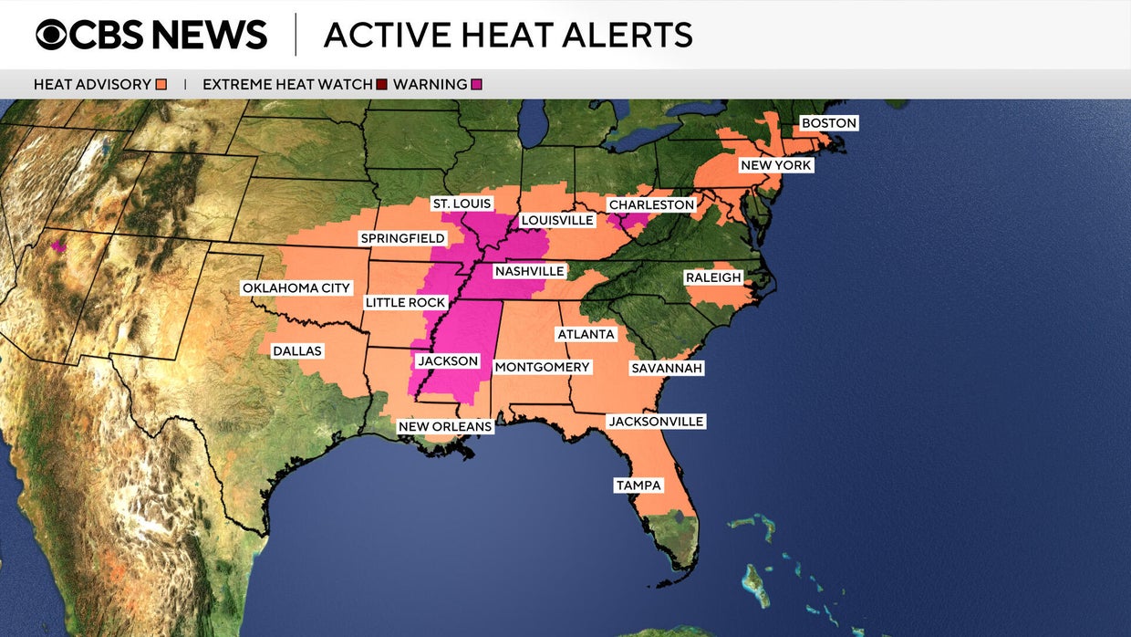 Maps show much of the U.S. under heat advisories as high temperatures ...