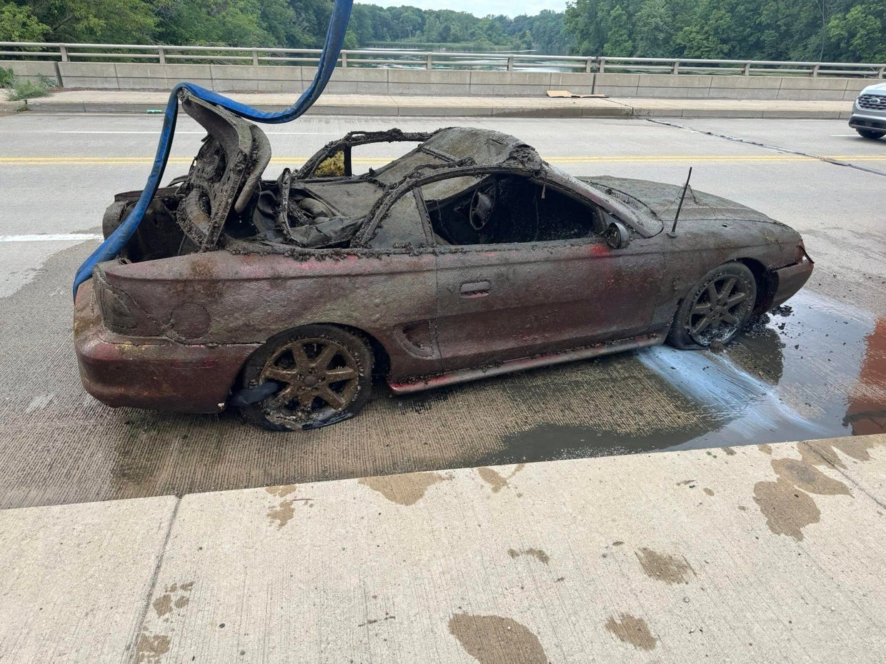 Stolen 1997 Ford Mustang convertible pulled from Belleville Lake - CBS ...