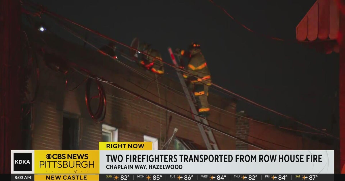 Row home fire sends two firefighters to the hospital - CBS Pittsburgh
