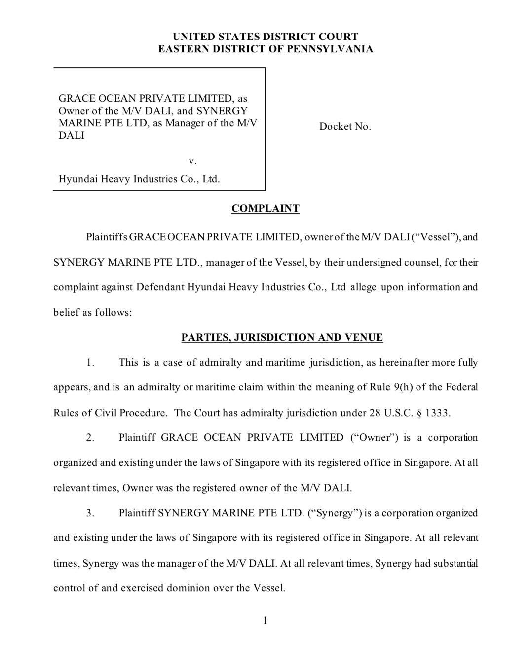 Lawsuit blames Dali shipbuilder for power failure that led to collision ...
