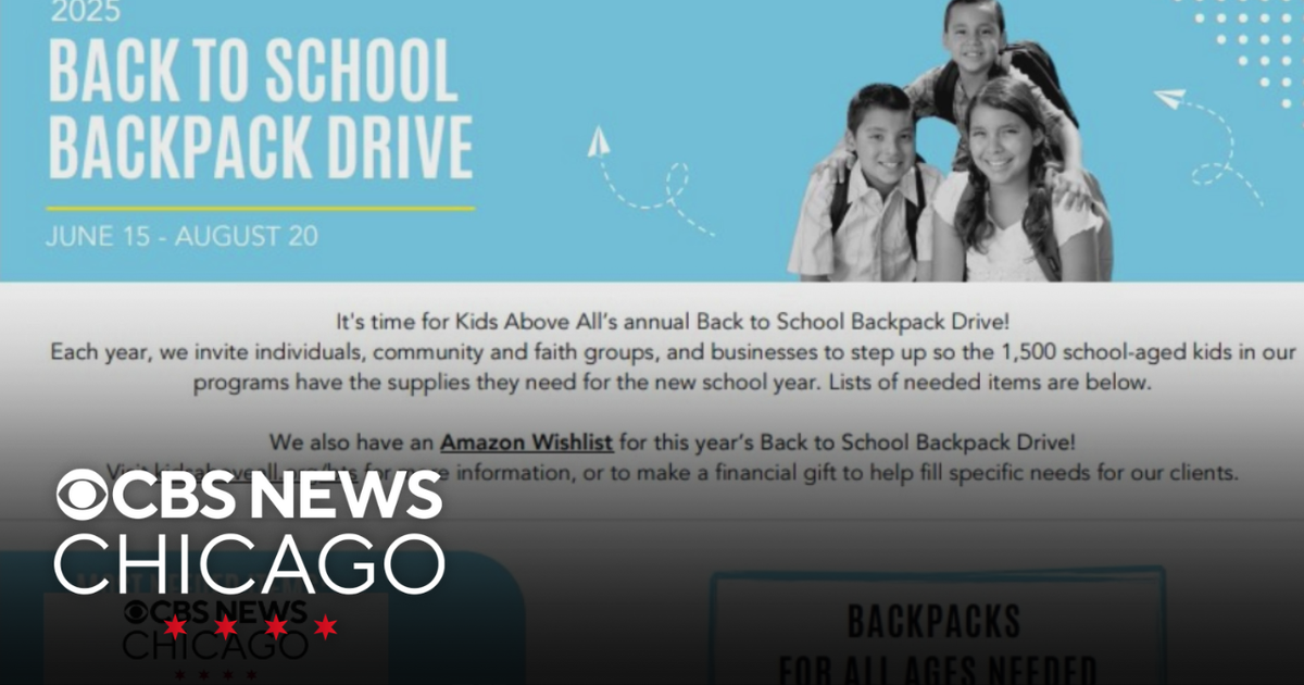“Kids Above All” hosting back to school backpack drive - CBS Chicago