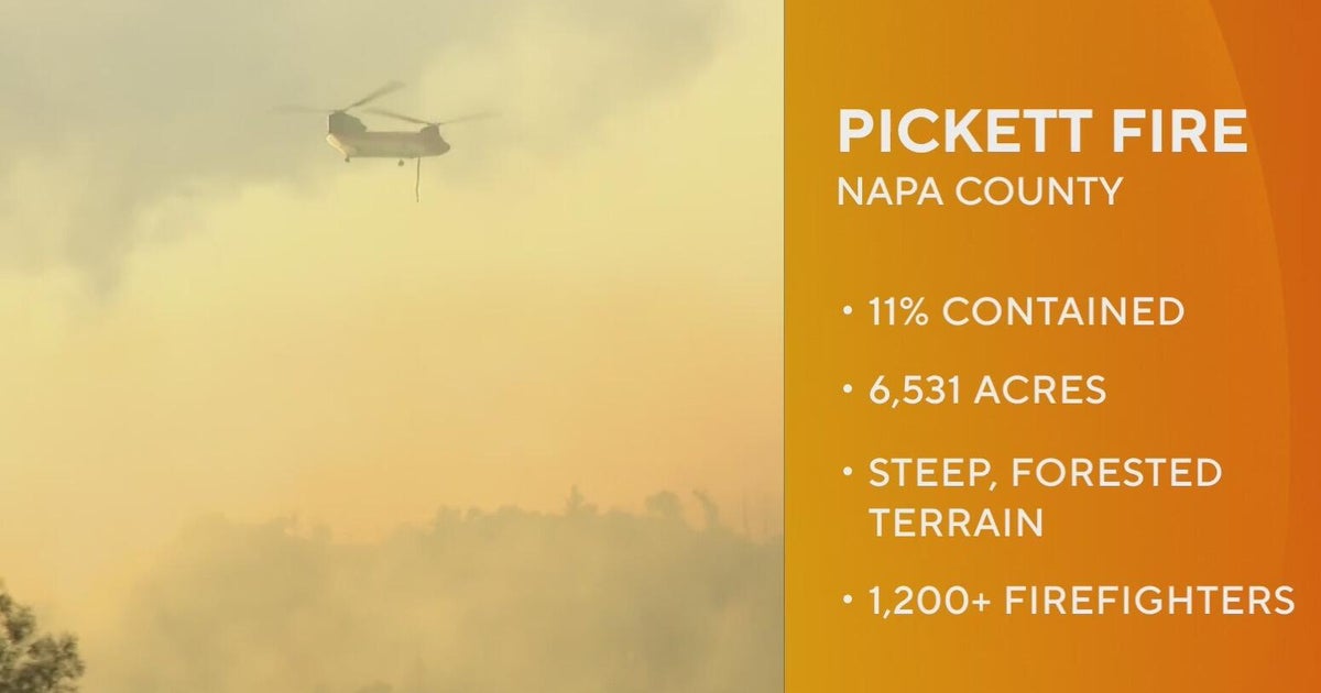 Pickett Fire in Napa County has burned 6,531 acres, containment at 11% ...