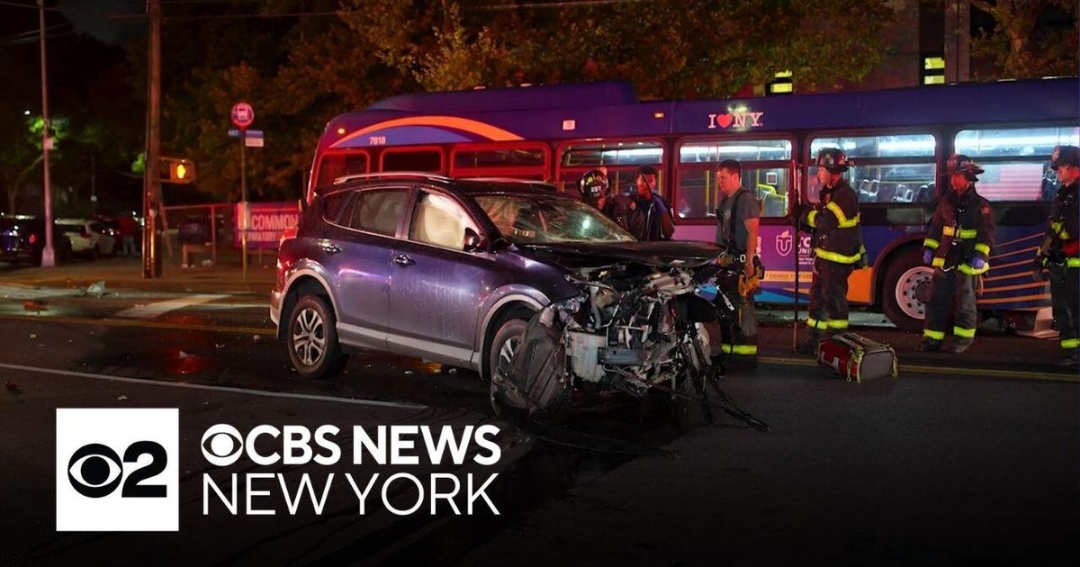 MTA bus, car collide in Brooklyn; 4 hurt, officials say - CBS New York