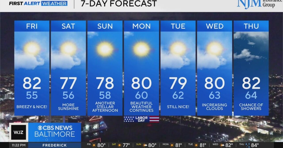 Beautiful weather continues across Maryland through Labor Day - CBS ...