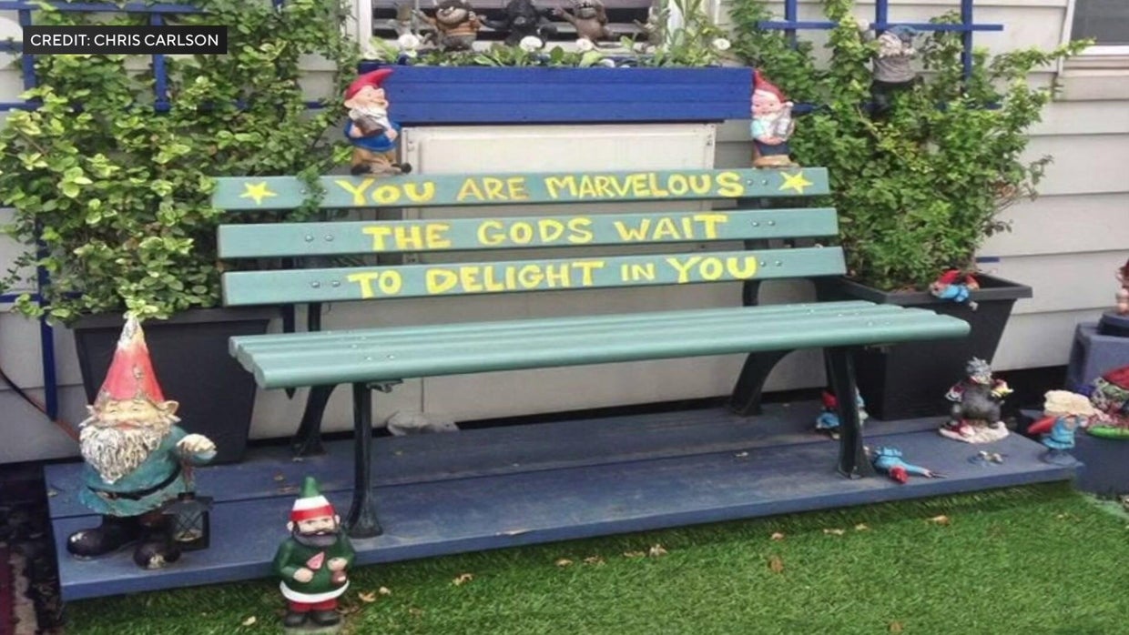 Beloved gnome bench stolen from Long Island City man's garden - CBS New ...