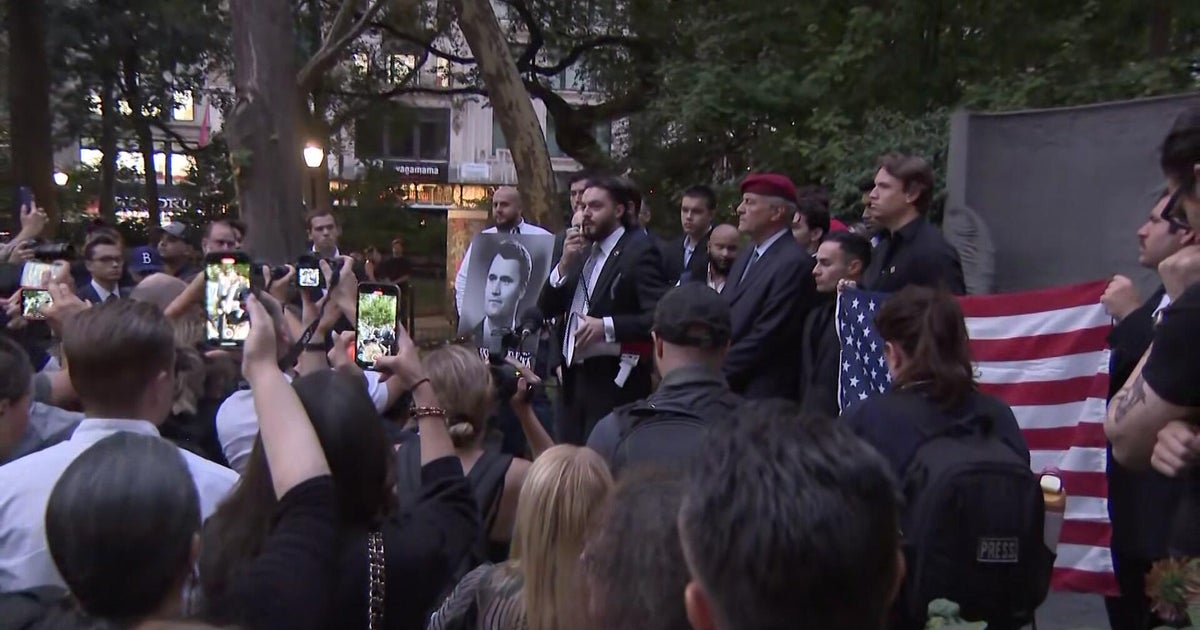 New Yorkers gather in Madison Square Park to mourn Charlie Kirk - CBS ...
