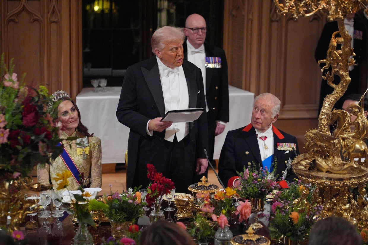 Trump attends banquet dinner with King Charles during second state ...