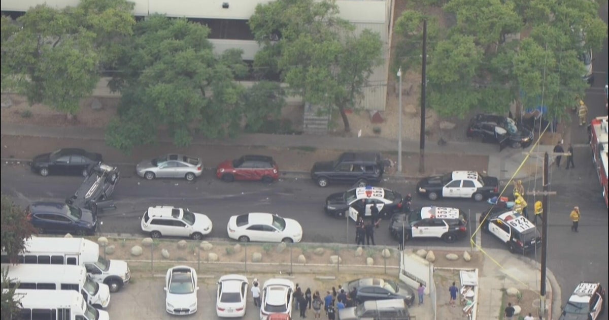 Suspect crashes into innocent driver during LA police pursuit - CBS Los ...