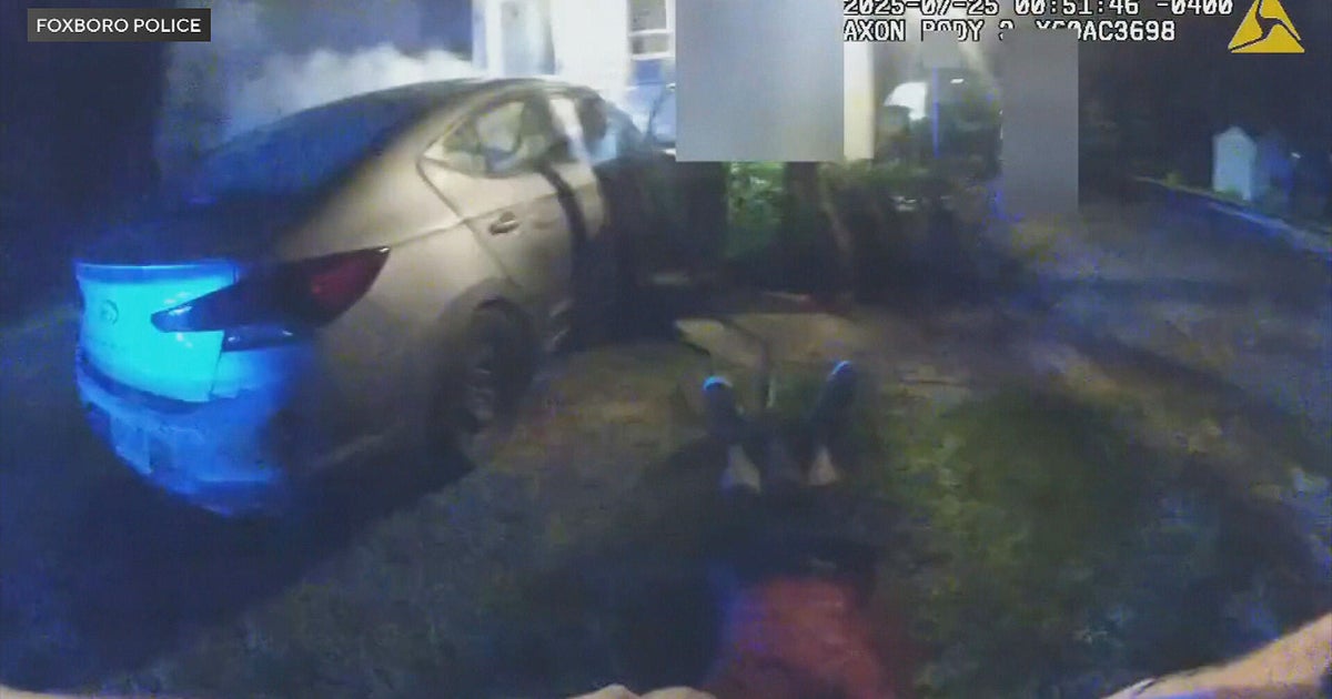Bodycam video shows Foxboro police officer pull driver from burning car ...