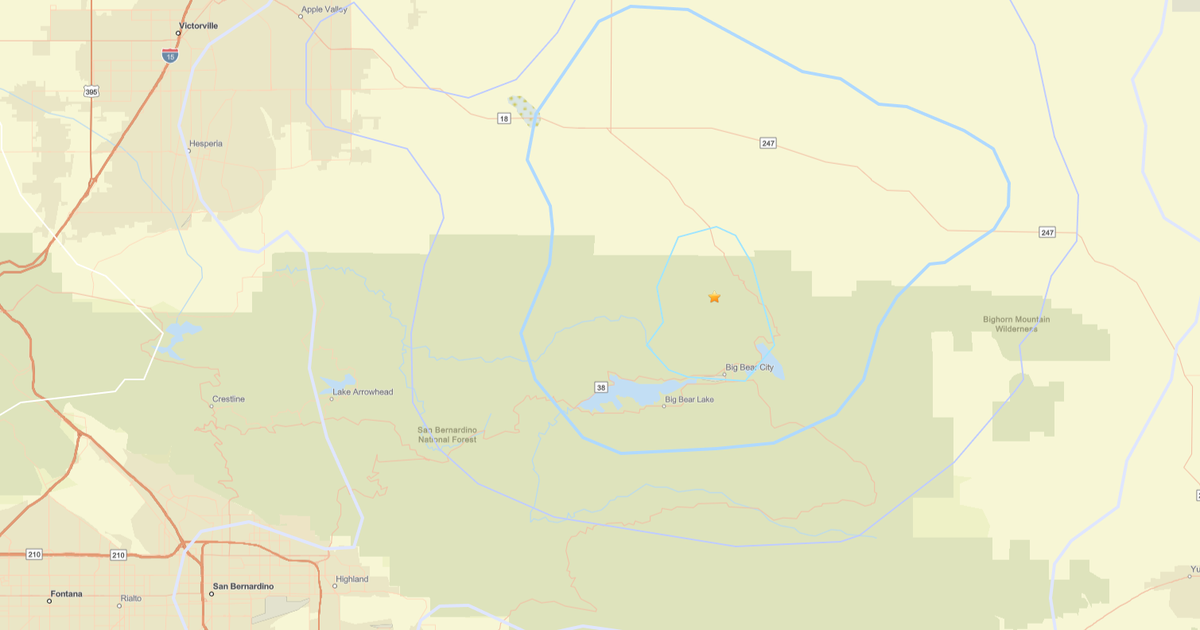 Several earthquakes strike near Big Bear overnight, USGS says - CBS Los ...