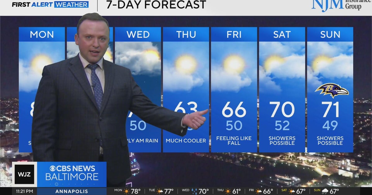 Rainy weather expected in Maryland mid-week - CBS Baltimore