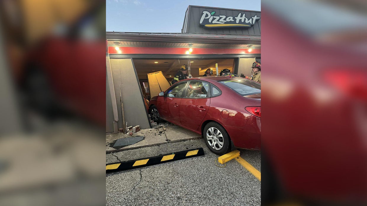 Car slams into Pizza Hut in Harrison Township - CBS Pittsburgh