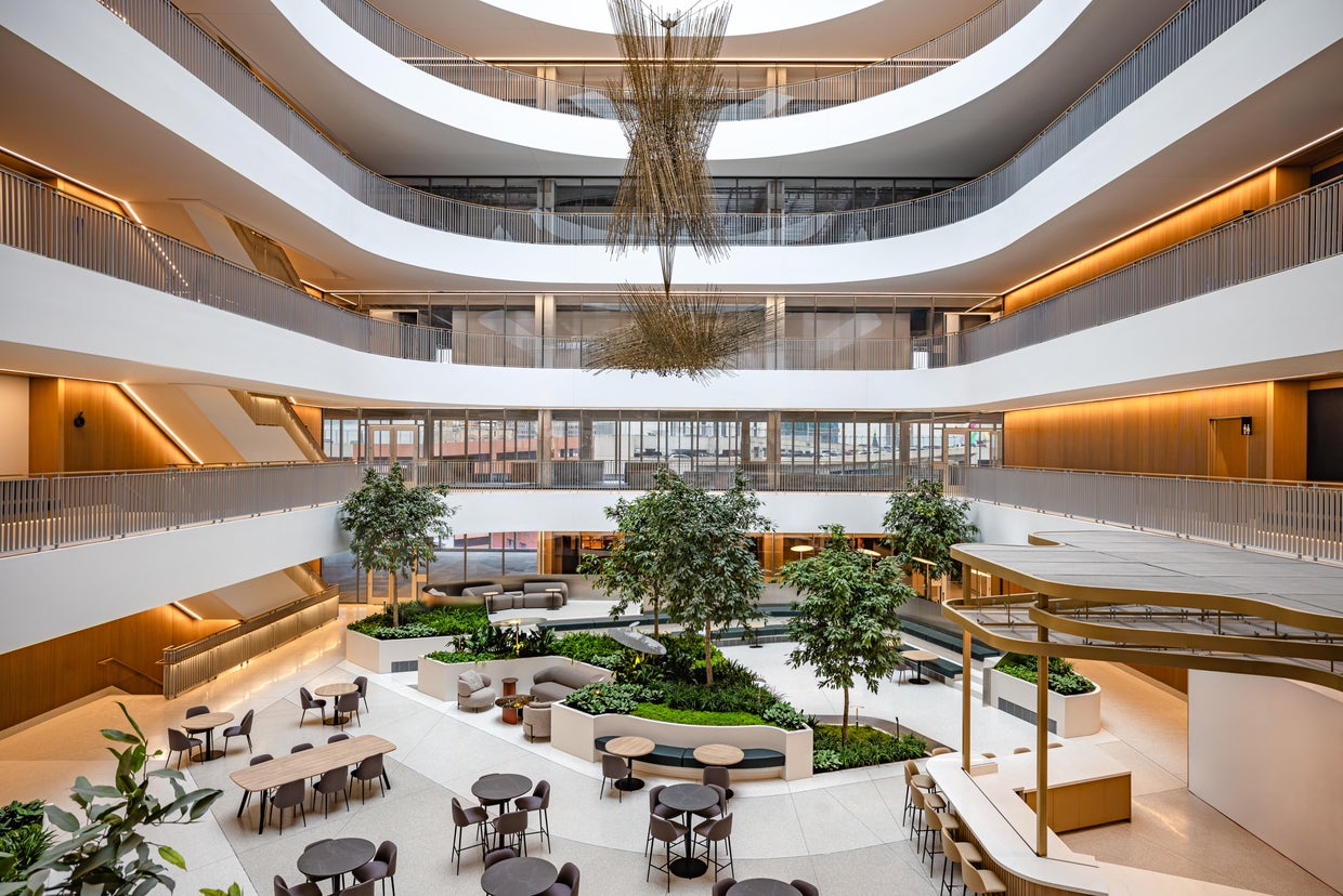 Take a tour of the completed 12-story Hudson's Detroit office building ...