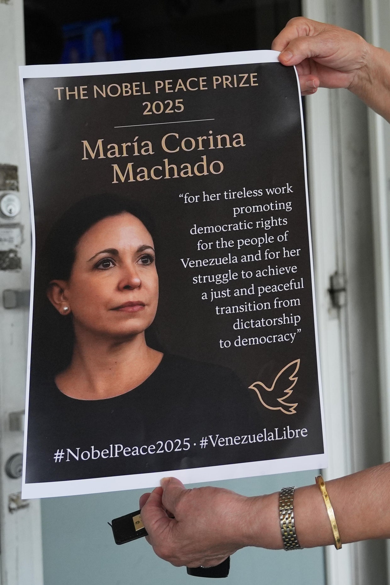 Venezuelans in Doral welcome Maria Corina Machado's Nobel Peace Prize ...