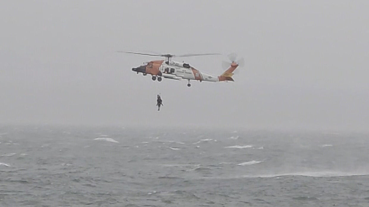Video shows Coast Guard rescue man from water off Cape Cod during nor ...