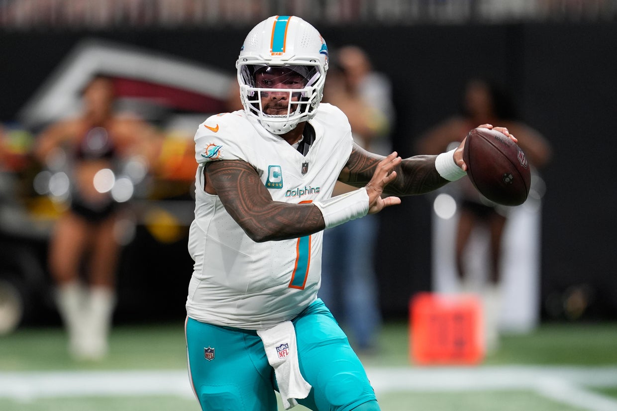 Tua Tagovailoa throws 4 TD passes as Miami Dolphins overwhelm Atlanta ...