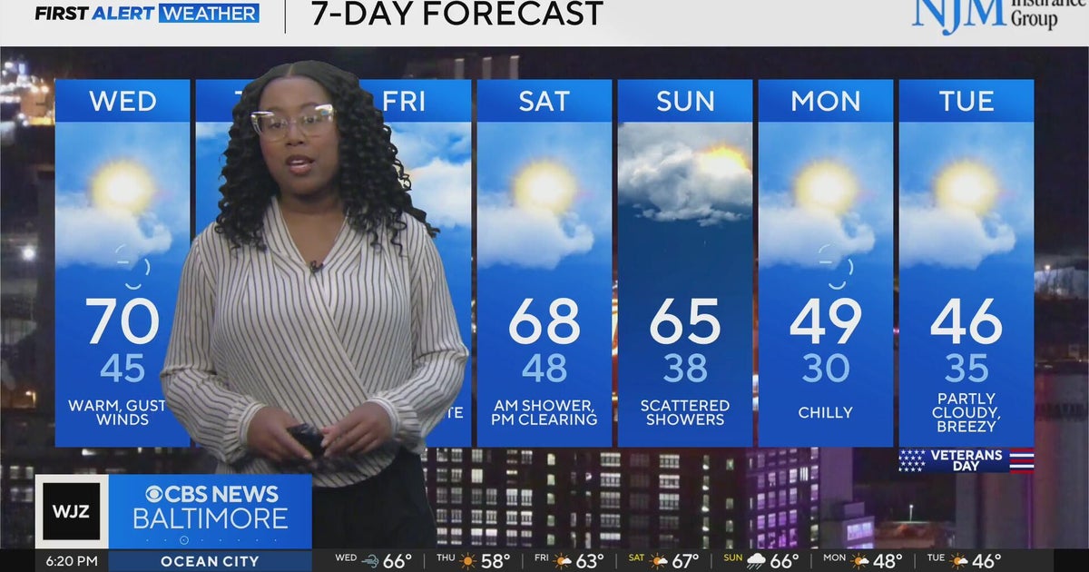 Gusty, warmer Wednesday in Maryland - CBS Baltimore