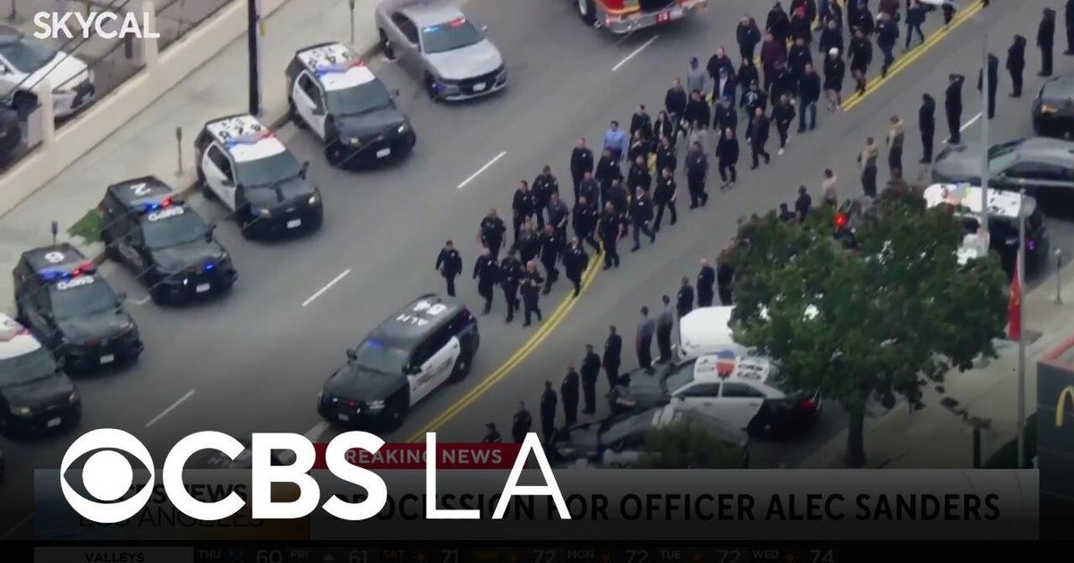 Procession for Alhambra Police Officer Alec Sanders - CBS Los Angeles