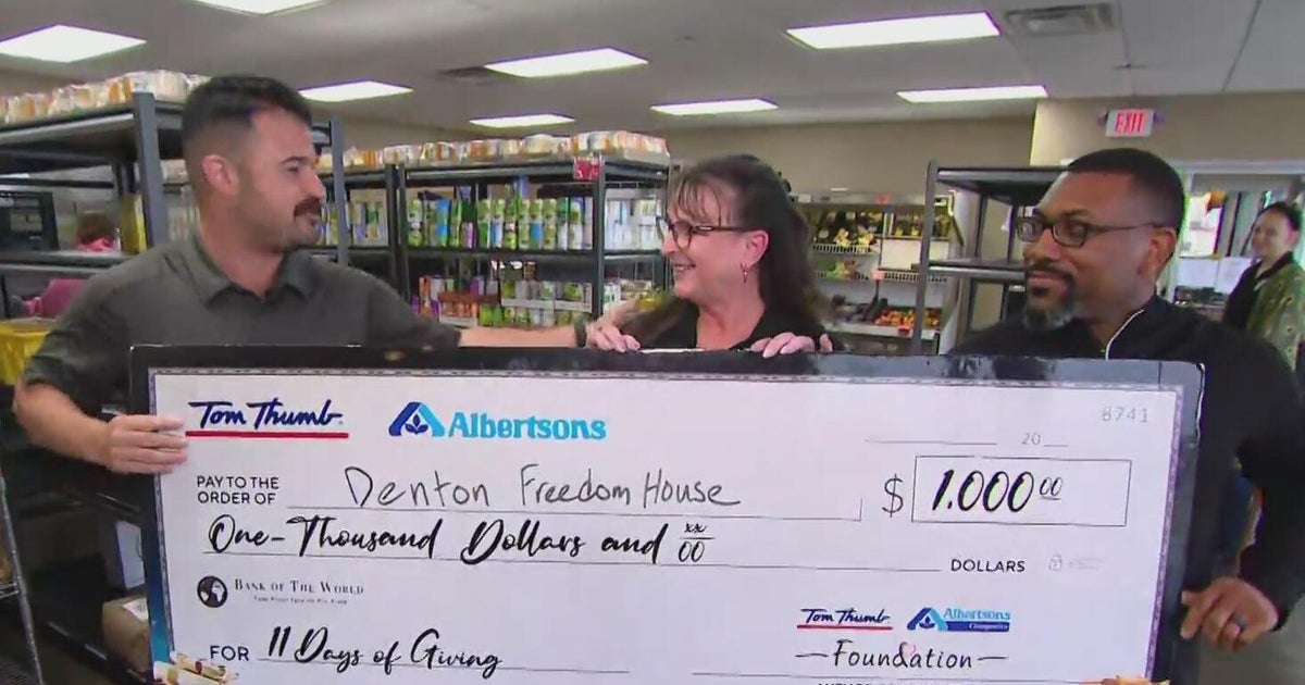 Denton Freedom House food pantry receives $1,000 donation from Tom ...