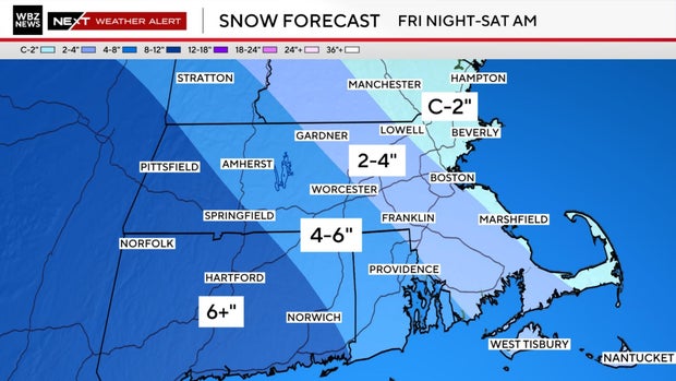 Map shows where in Massachusetts could get plowable snow tonight into ...