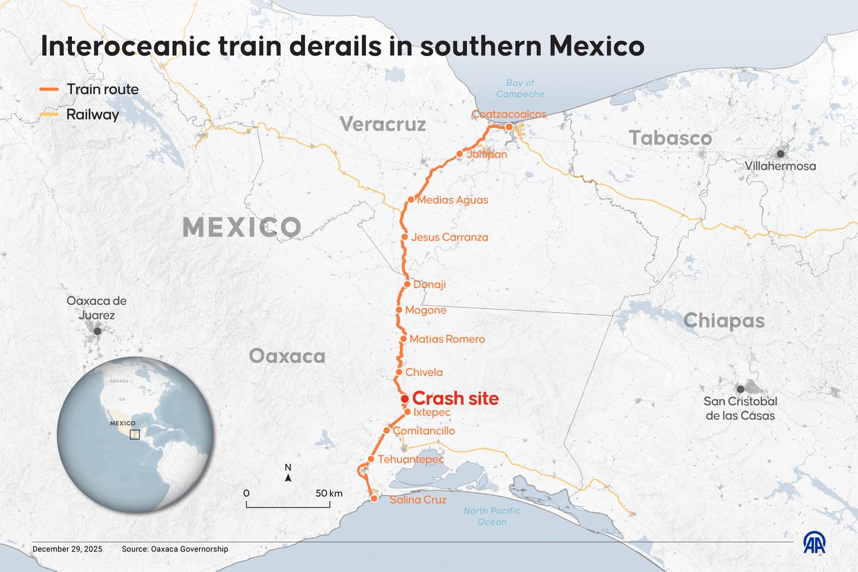Train accident in southern Mexico leaves at least 13 dead and dozens ...