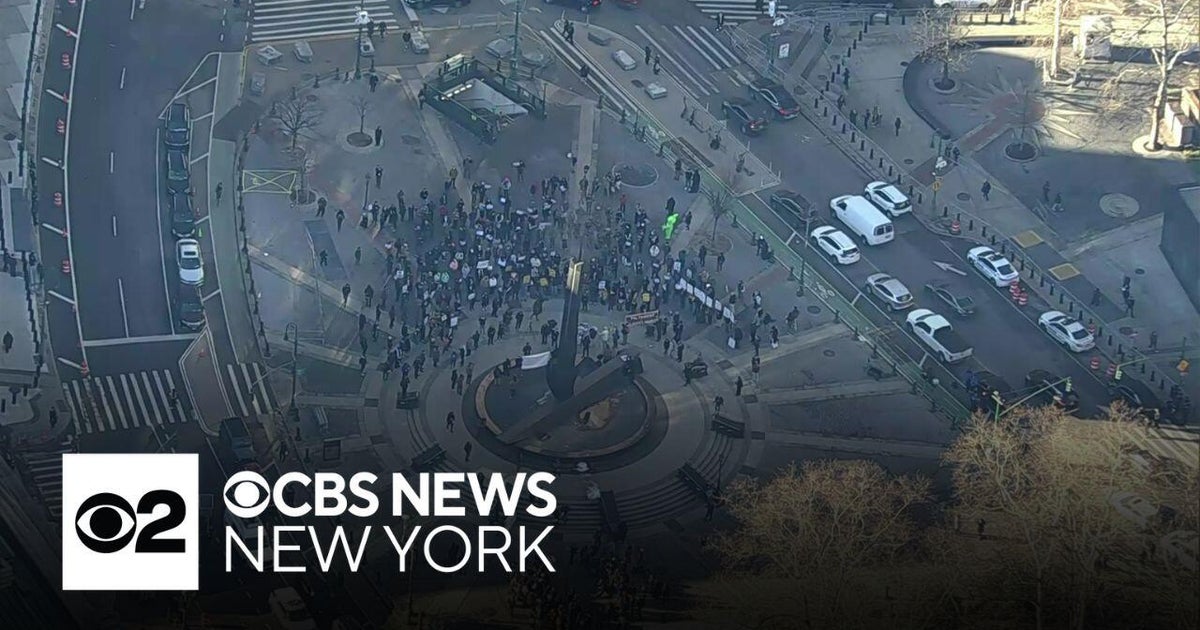 Anti-ICE protesters march in Lower Manhattan after Minneapolis shooting ...