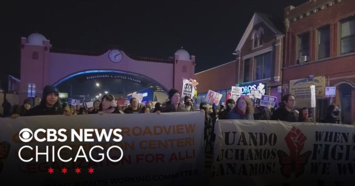 Protests held in Chicago following fatal Minneapolis ICE shooting - CBS ...