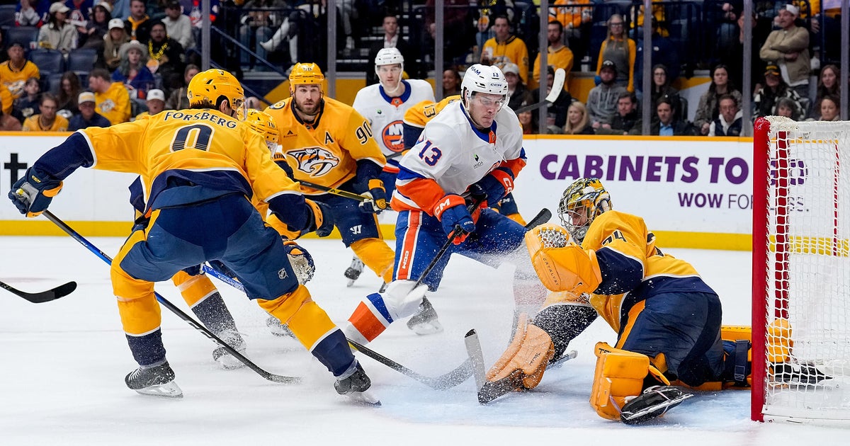 Saros shines in Predators' 2-1 shootout victory over Islanders - CBS ...