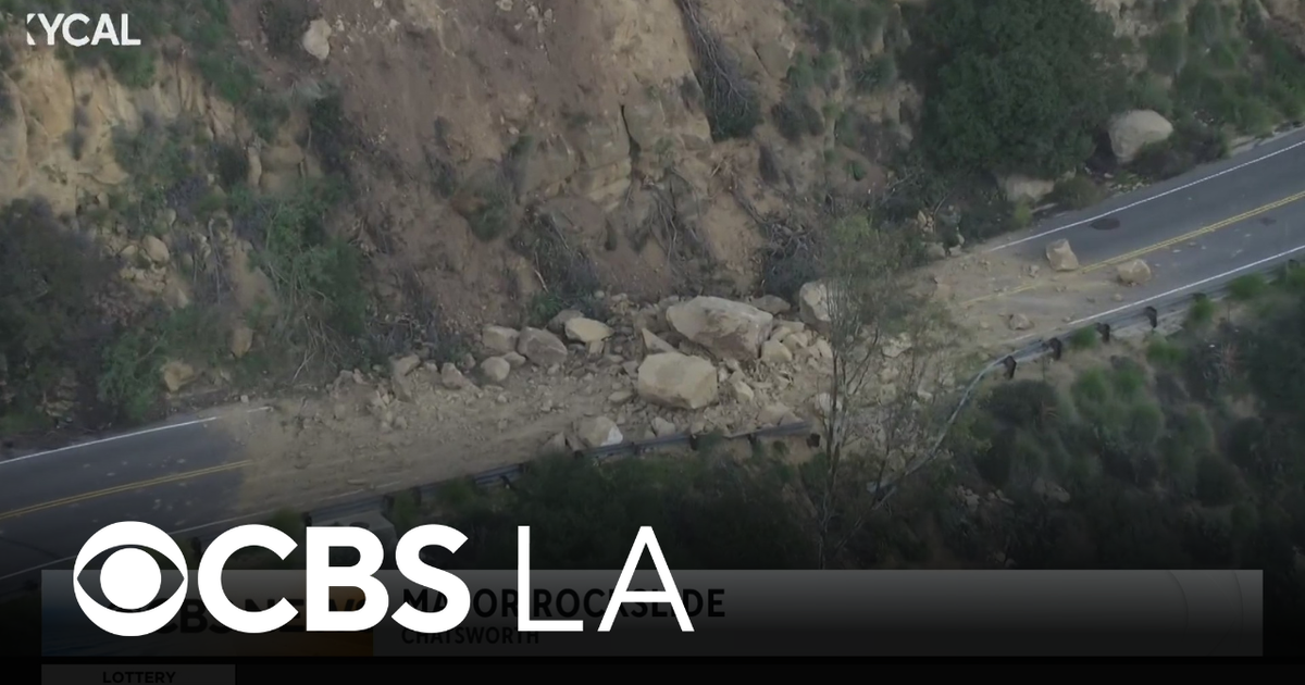 Rockslide blocks Chatsworth road near spot of previous brush fire - CBS ...