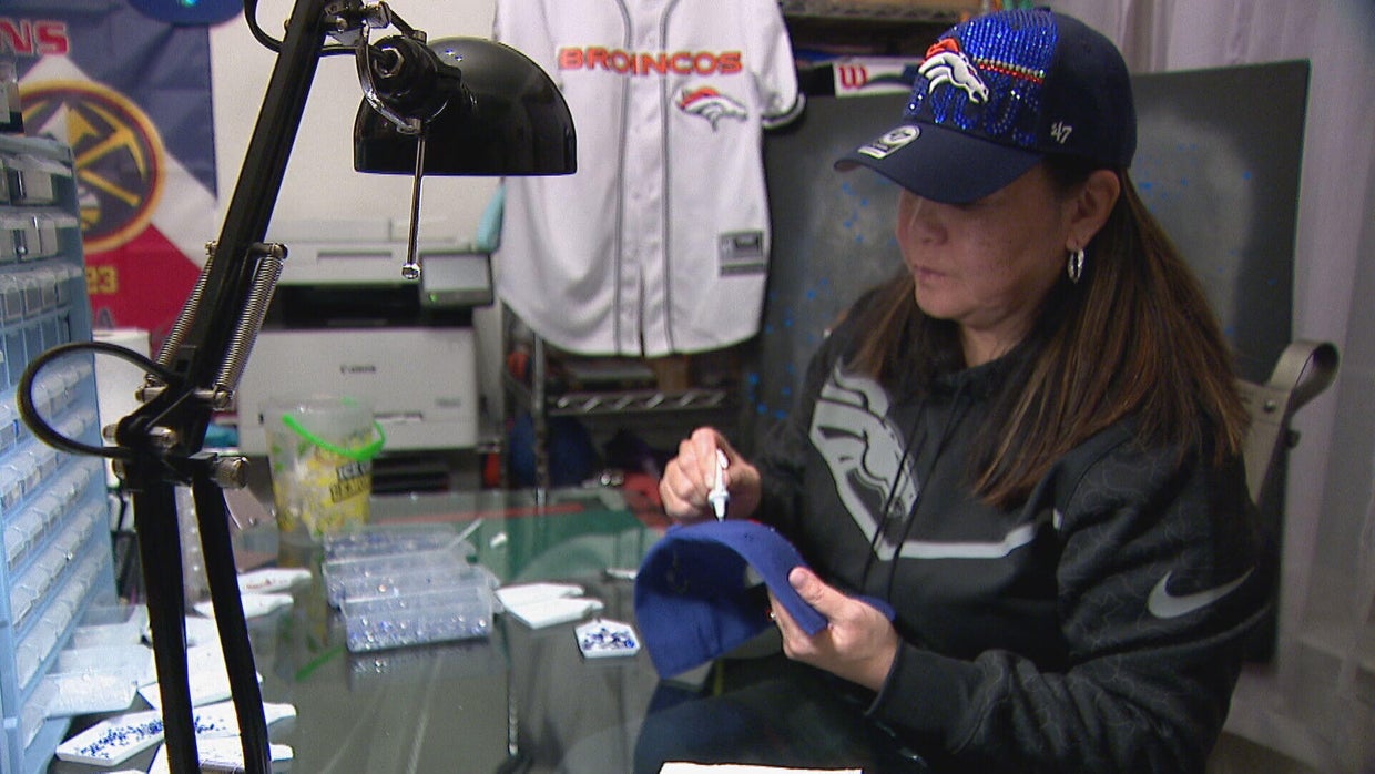 Denver Broncos fan turns heads by "blinging" fan apparel - CBS Colorado
