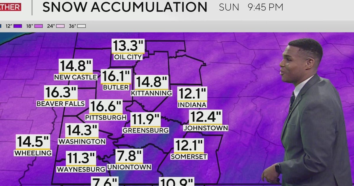 Updated Pittsburgh snowfall forecast ahead of weekend snowstorm - CBS ...