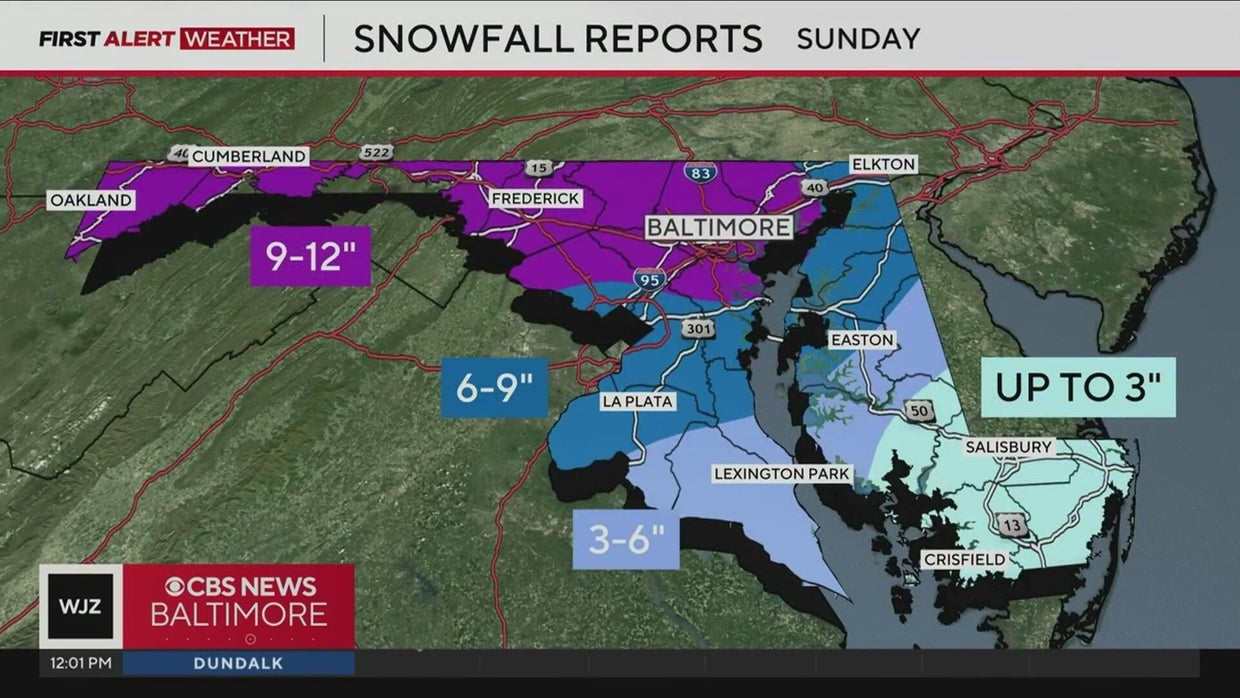 How much snow fell in Maryland? Snowfall totals for Sunday's winter ...