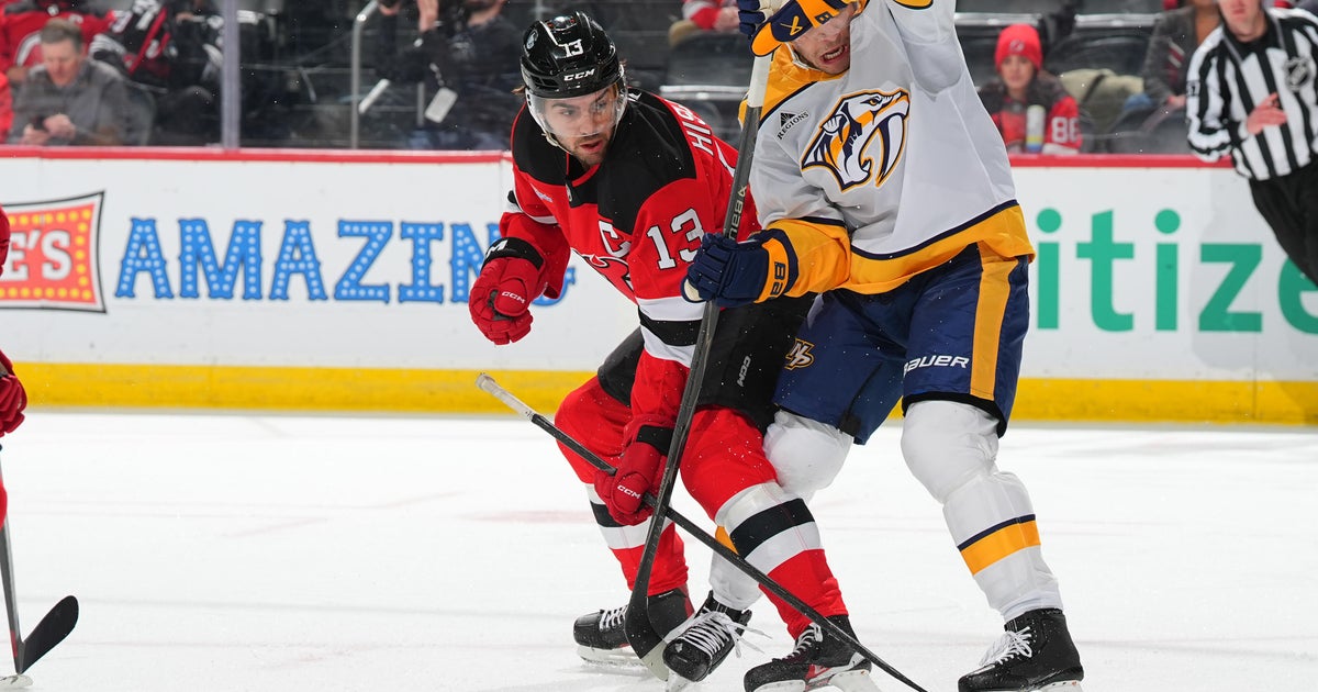 Devils beat Predators 3-2 after Jack Hughes leaves in 1st period - CBS ...