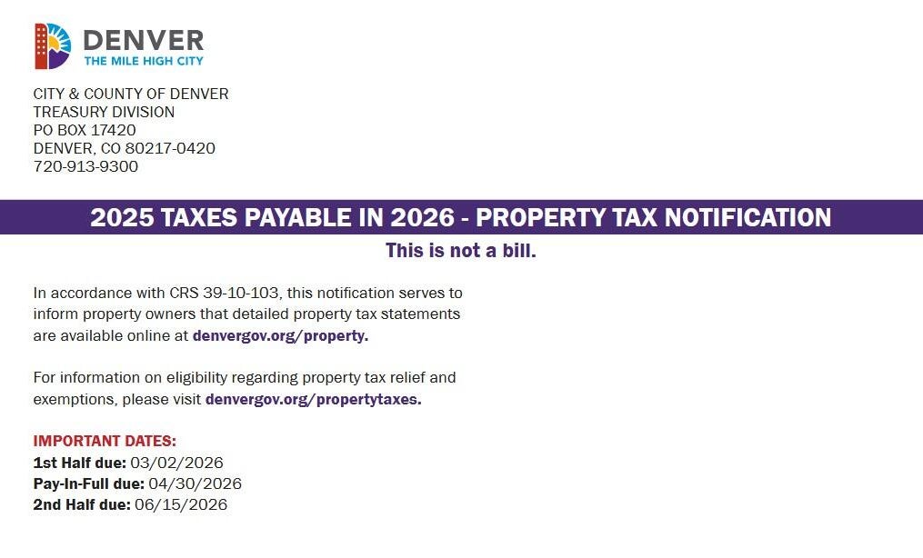 Denver stops mailing property tax bills, posts statements online - CBS ...