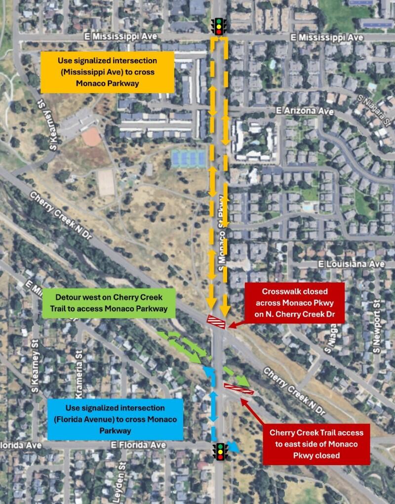 Section of Monaco Parkway in Denver closed for 3 days during bridge ...