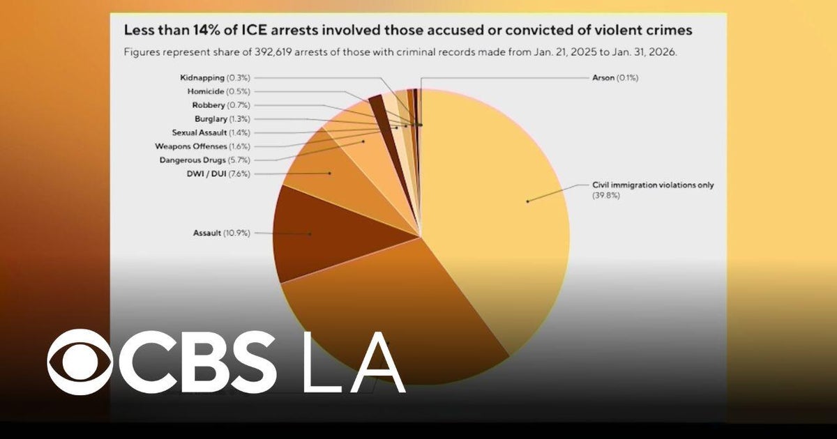 Less than 14% of those arrested by ICE had violent criminal records ...
