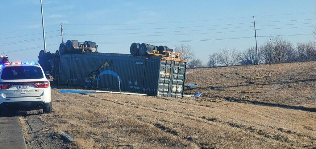 Amazon truck rolls over on I-65 entry ramp in Crown Point, Indiana ...